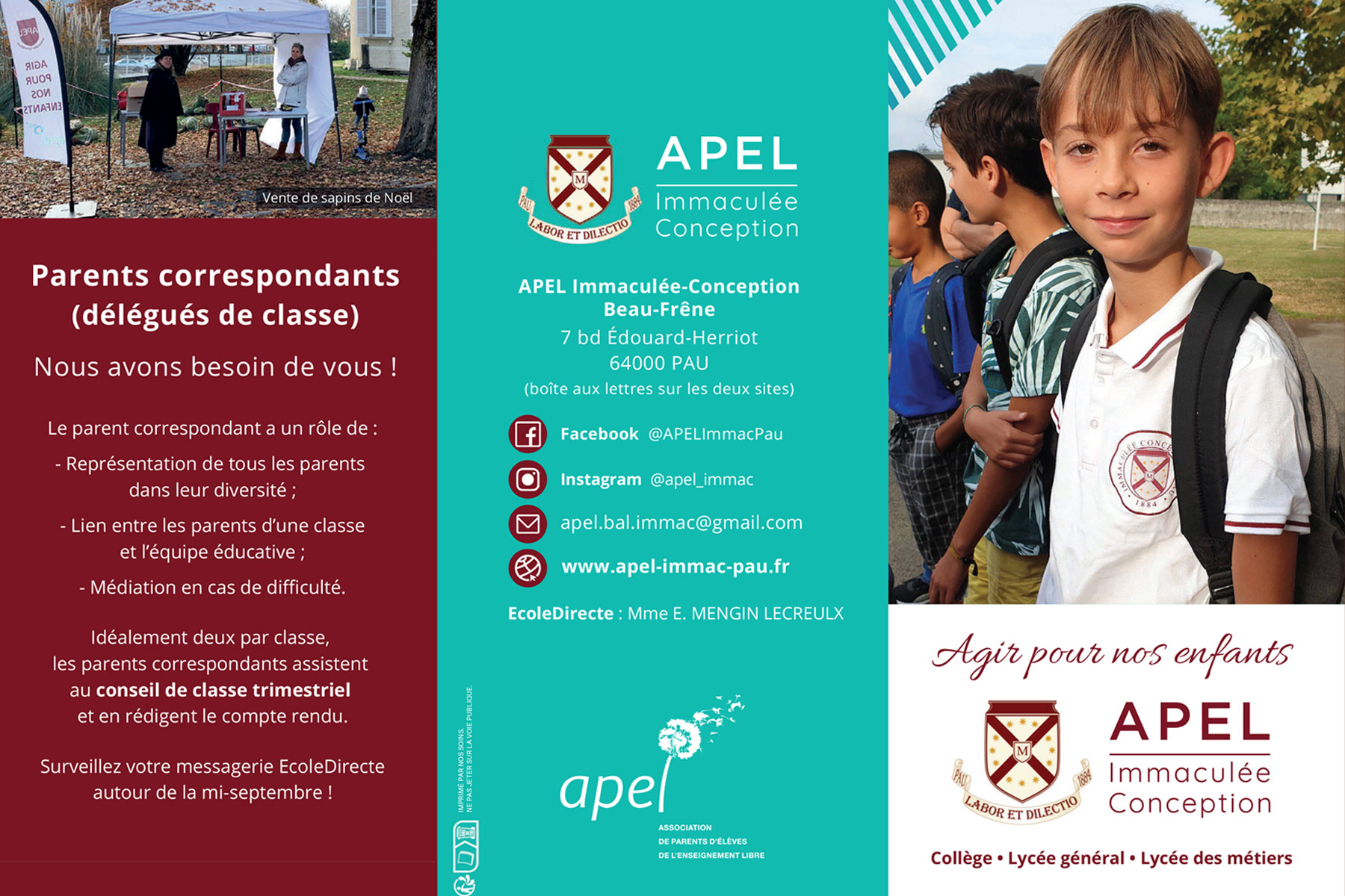 Téléchargez notre nouveau dépliant | APEL Immac Pau