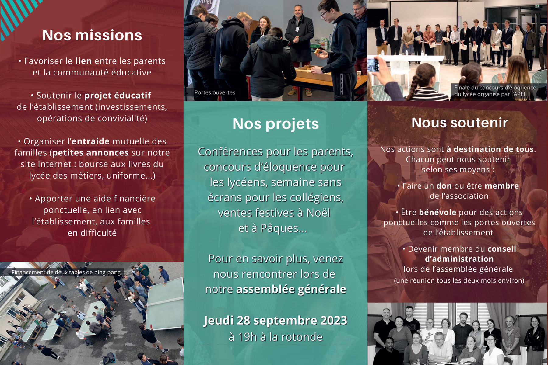 Téléchargez notre nouveau dépliant | APEL Immac Pau